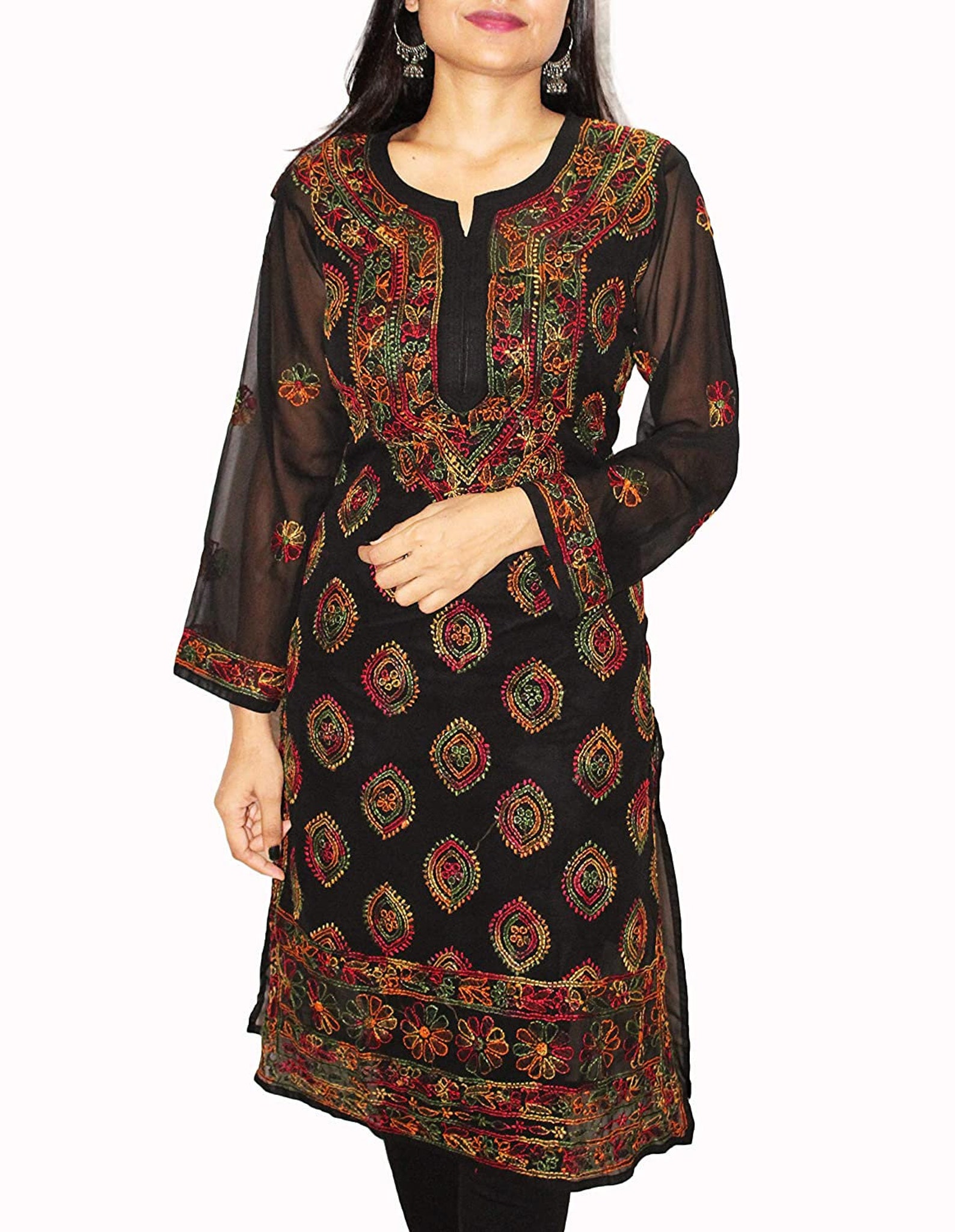 WOMEN GEORGETTE KURTI Lucknow chikankari hand embroidery | Etsy WOMEN GEORGETTE KURTI Lucknow chikankari hand embroidery | Etsy