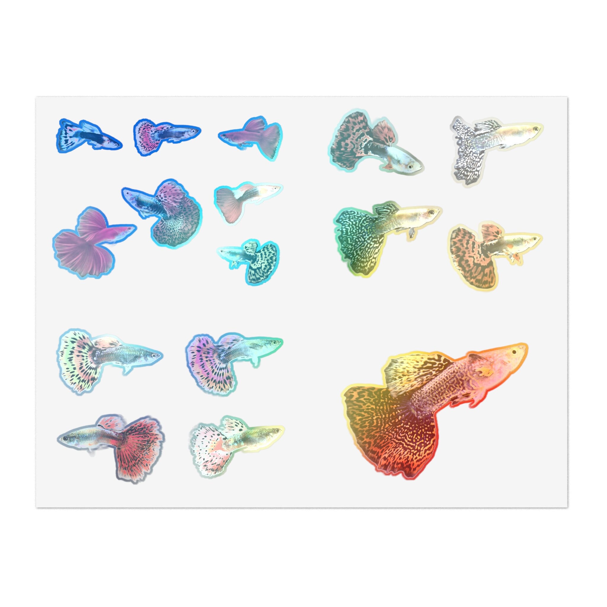 Guppy Party Holographic Sticker Sheet - Etsy