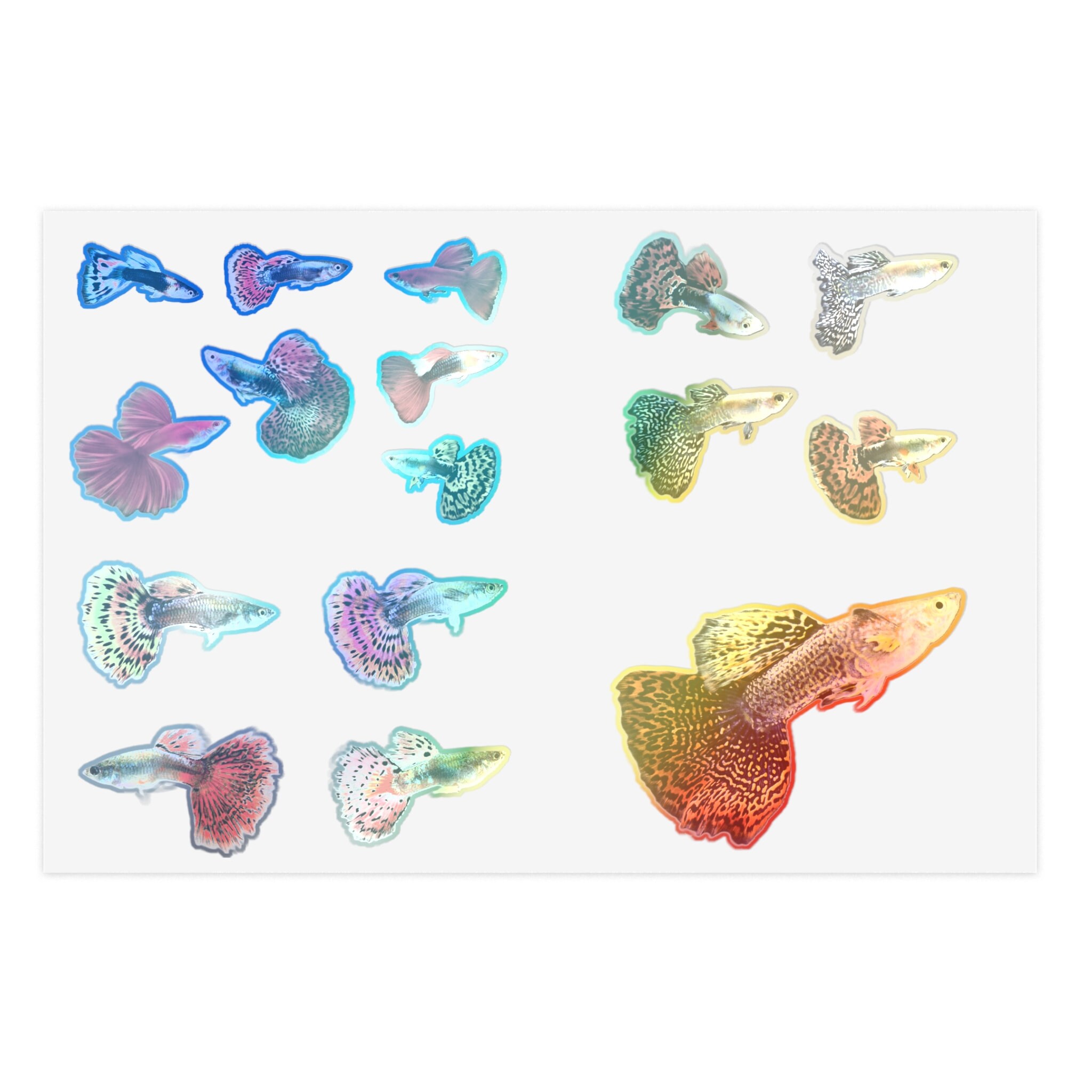 Guppy Party Holographic Sticker Sheet - Etsy