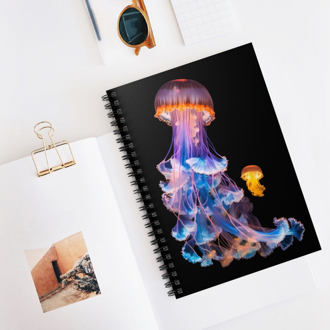 Jellyfish Dance, Nature Themed Spiral Notebook Ruled Line - Etsy