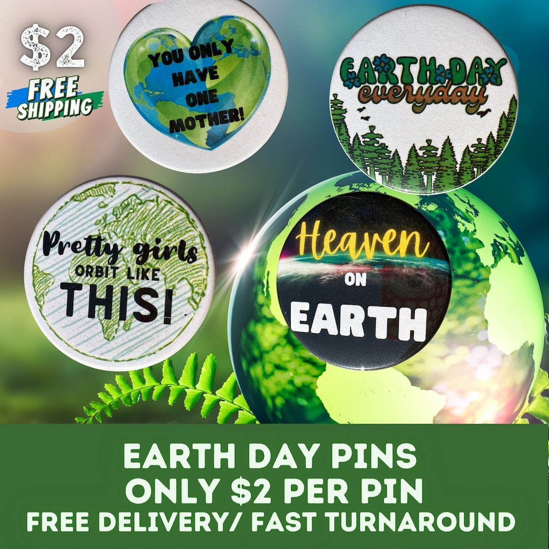 Earth Day Pins Buttons - Etsy
