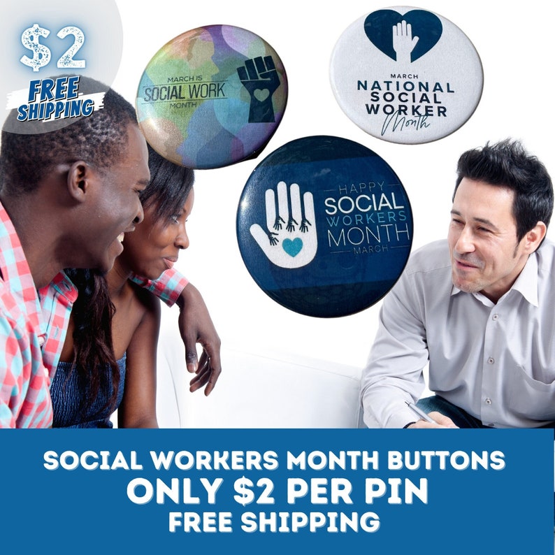 National Social Workers Appreciation Month Pins Buttons - Etsy