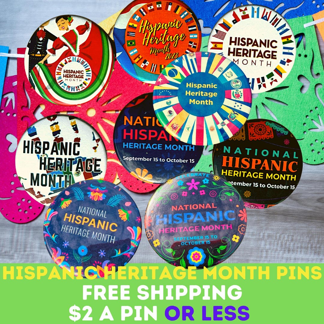 Hispanic Latinx Heritage History Month Pins Buttons Magnets - Etsy