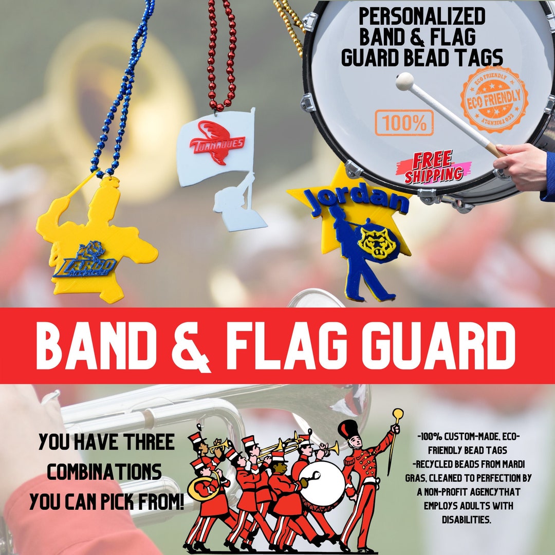 Marching Band & Flag Guard Bead Tags Medallions - Etsy