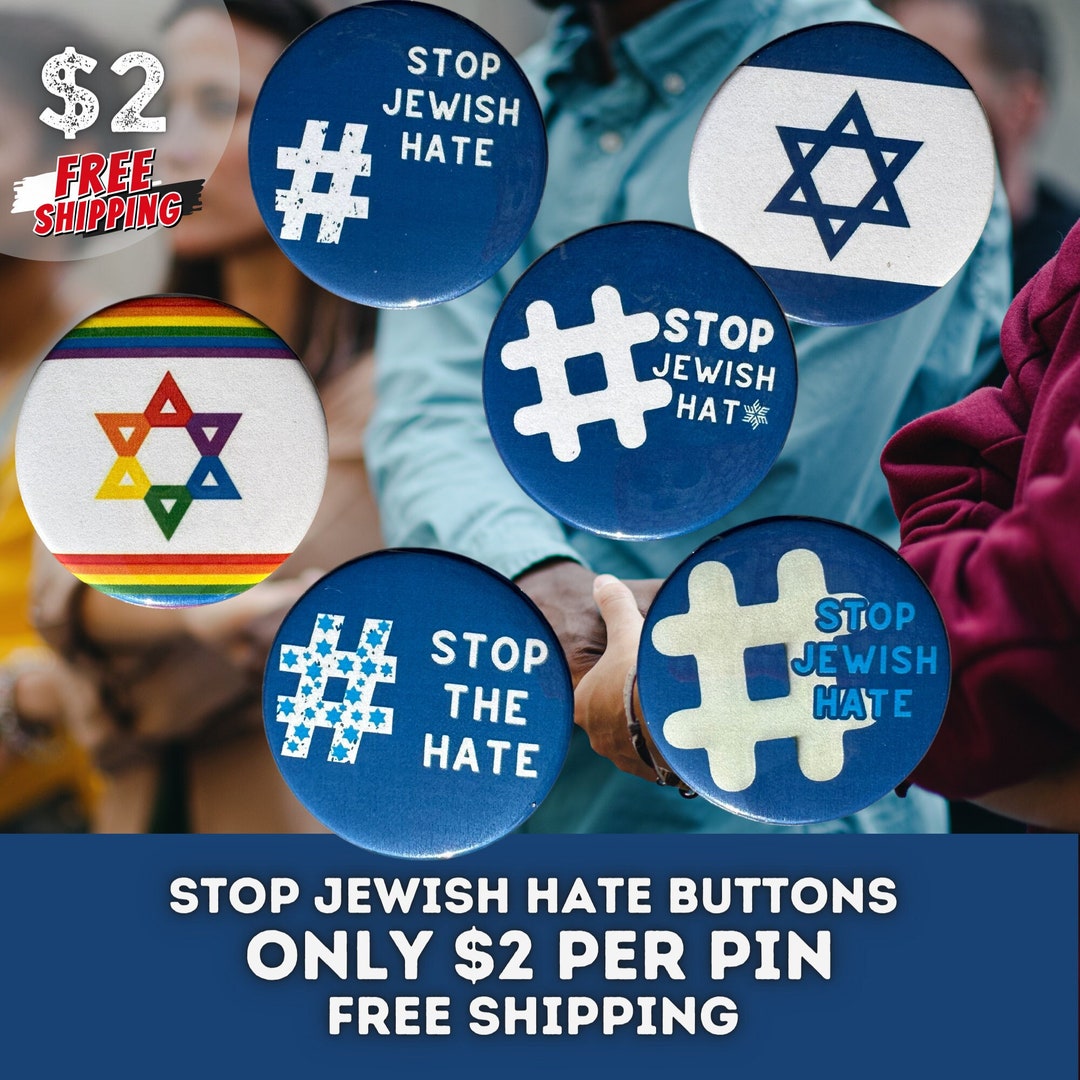 Stop Jewish Hate Pins Buttons - Etsy