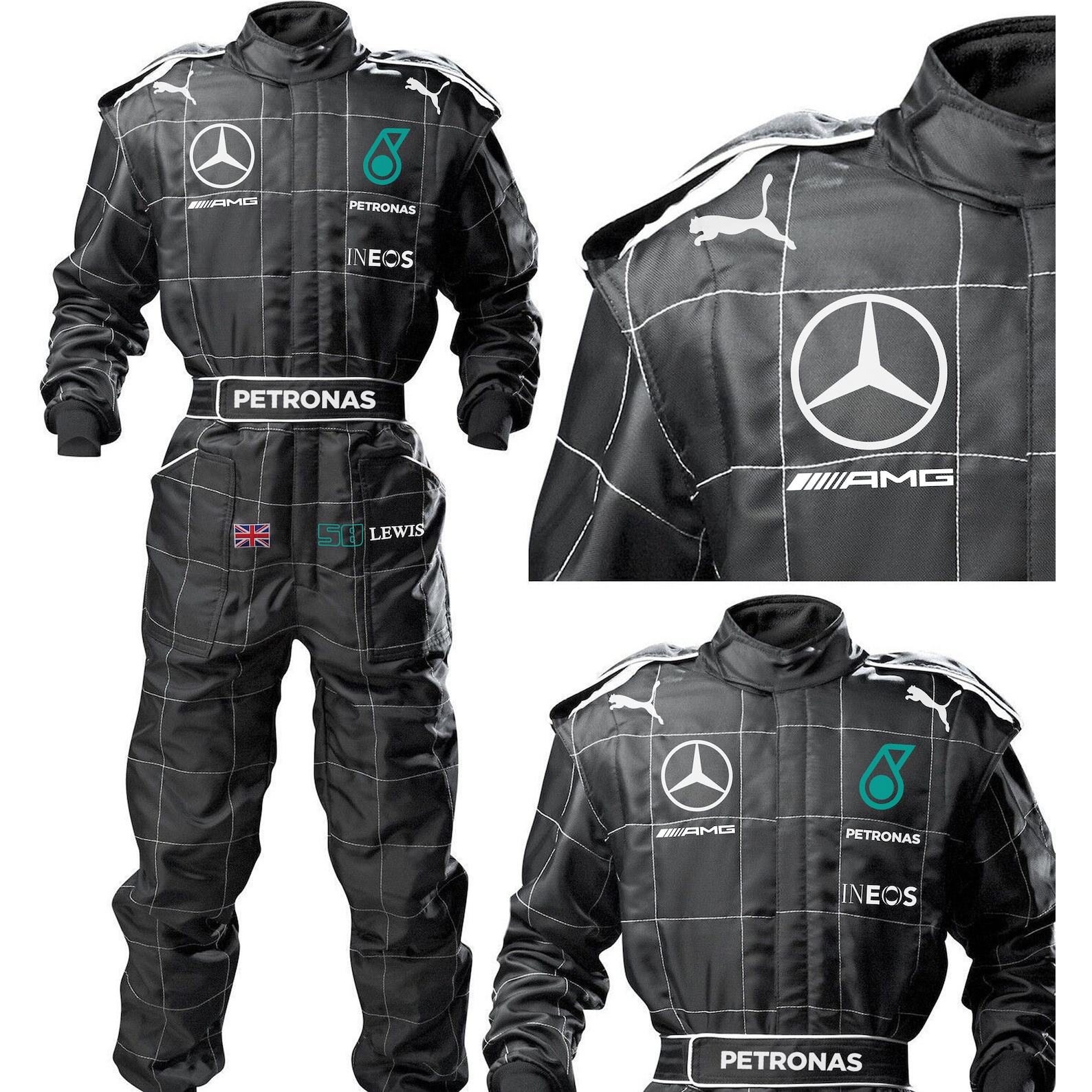 F 1 Black Driver Pit Crew Racer Costume - Etsy