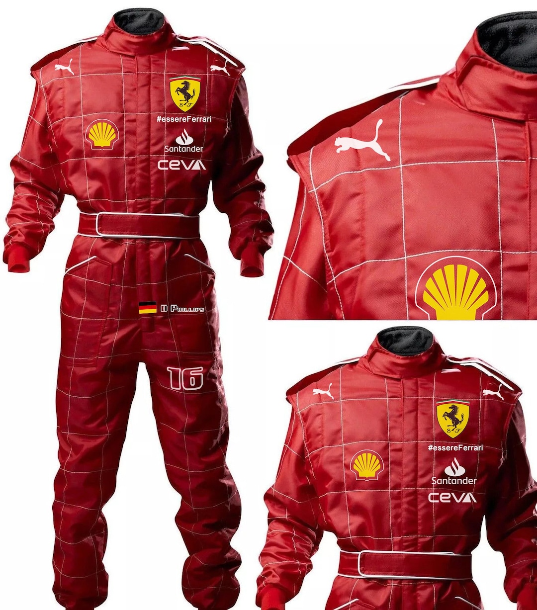 F 1 Red Driver Pit Crew Racer Costume - Etsy