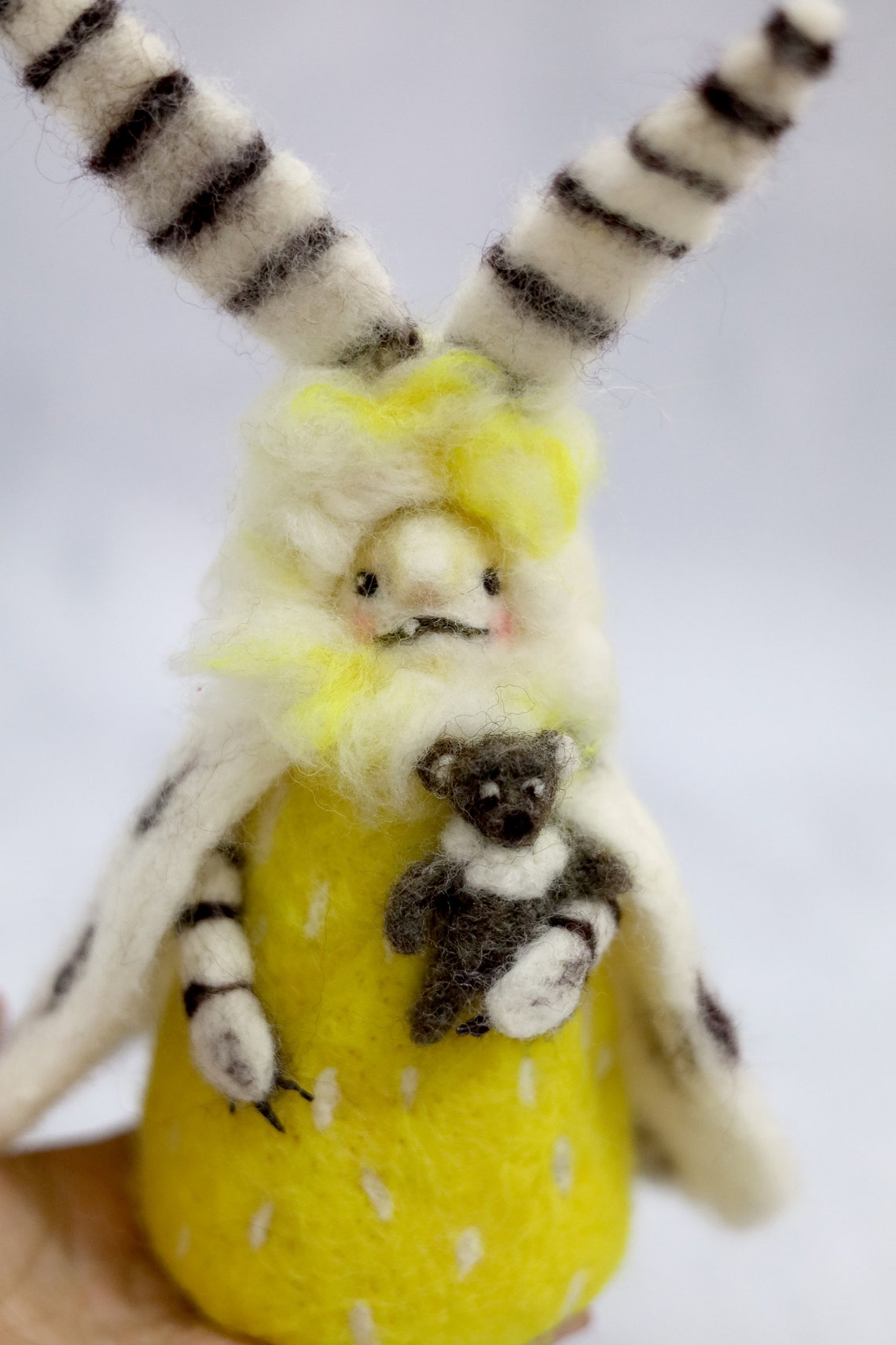 Moth Doll Soft Sculpture Cute Monster Toy Needle Felted Fantasy ...