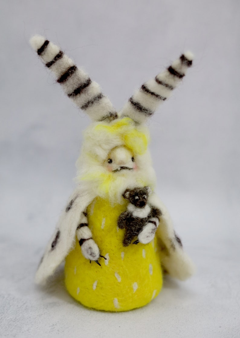 Moth Doll Soft Sculpture Cute Monster Toy Needle Felted Fantasy ...