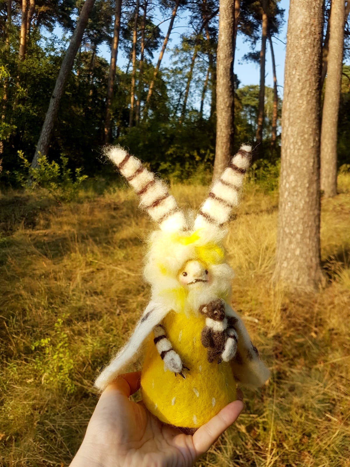 Moth Doll Soft Sculpture Cute Monster Toy Needle Felted Fantasy ...