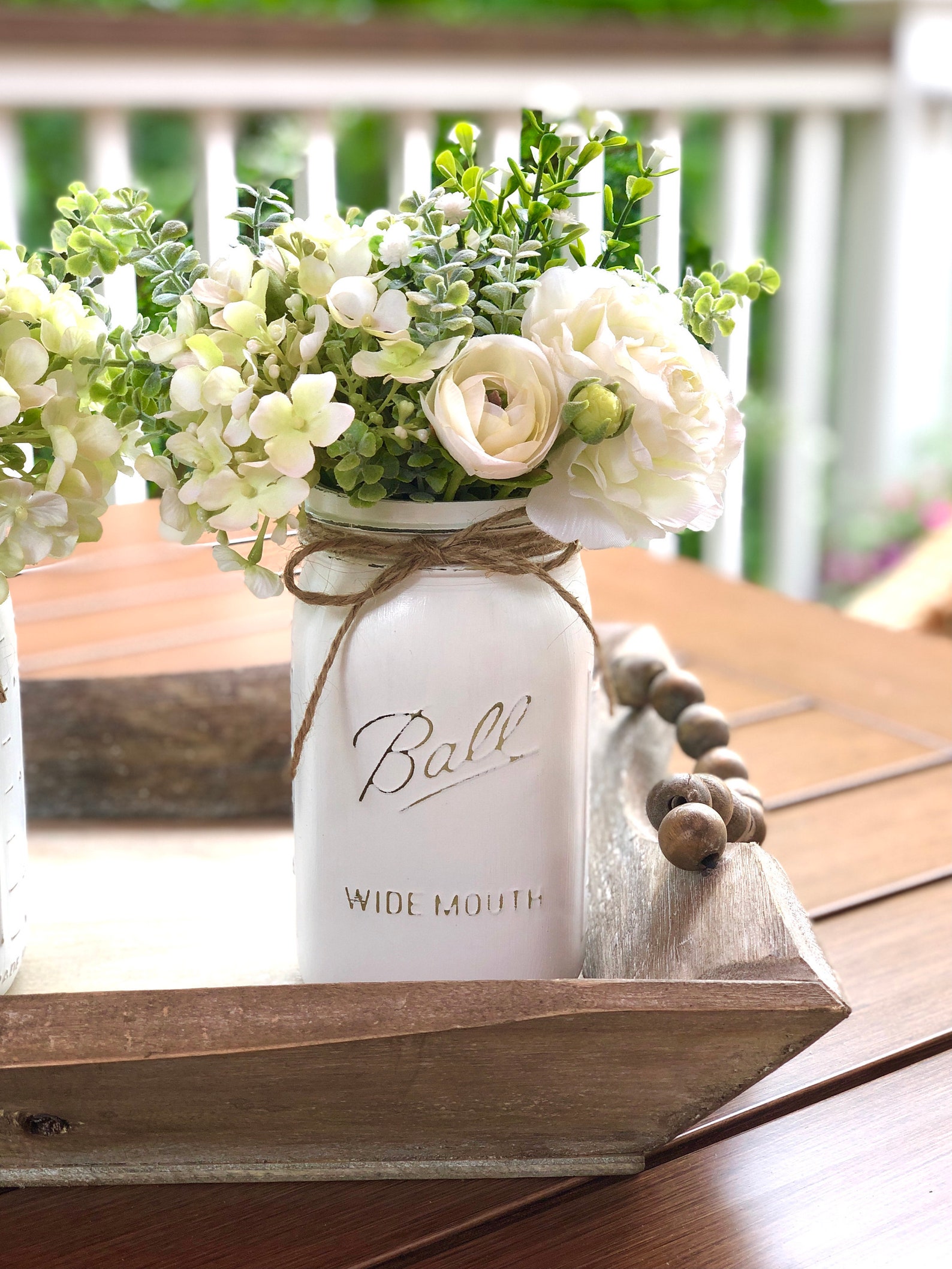 Set of Three Mason Jar Flower Arrangements French Country - Etsy