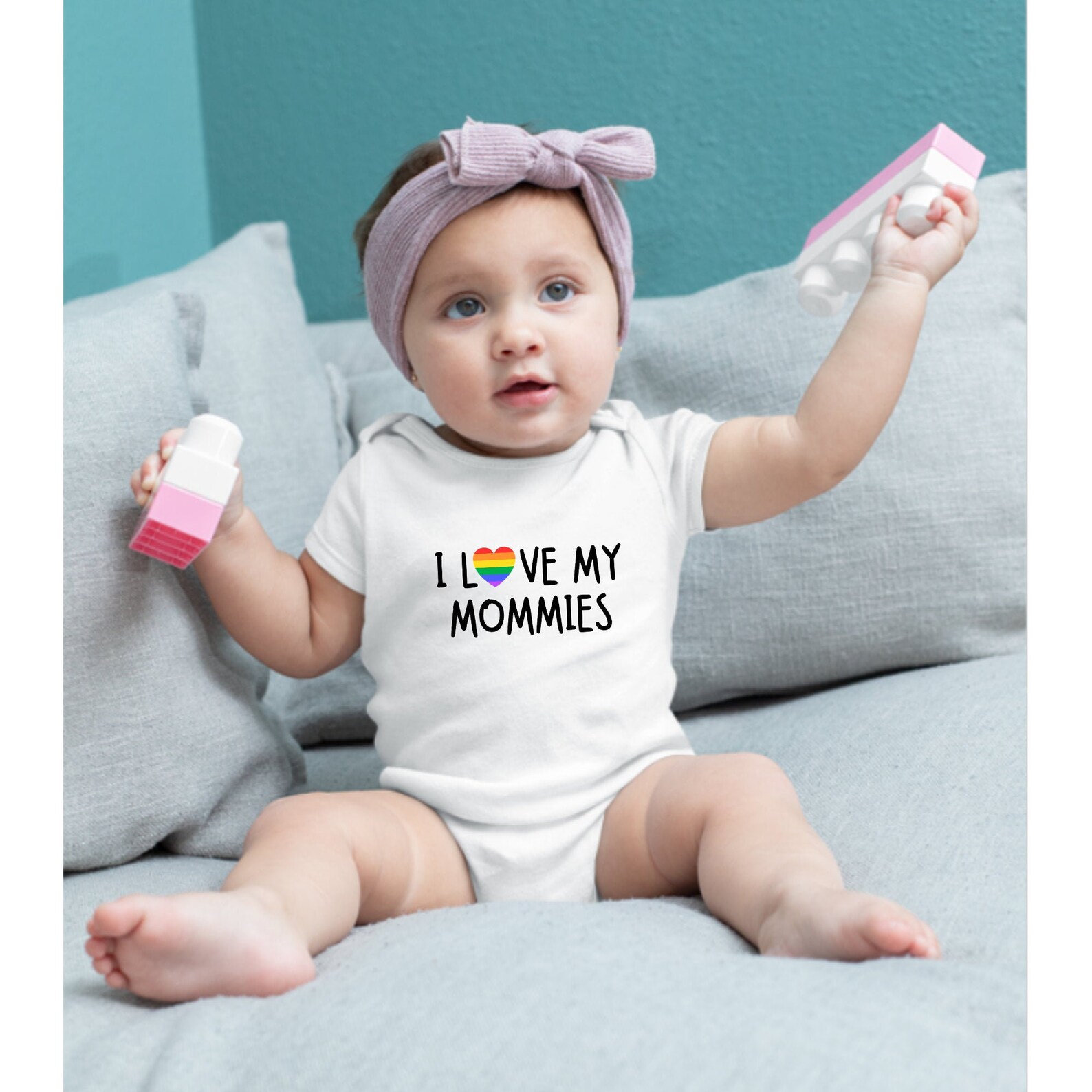 LGBT Baby Clothes, I Love My Mommies/daddies Baby Onesie®, Two Dads ...