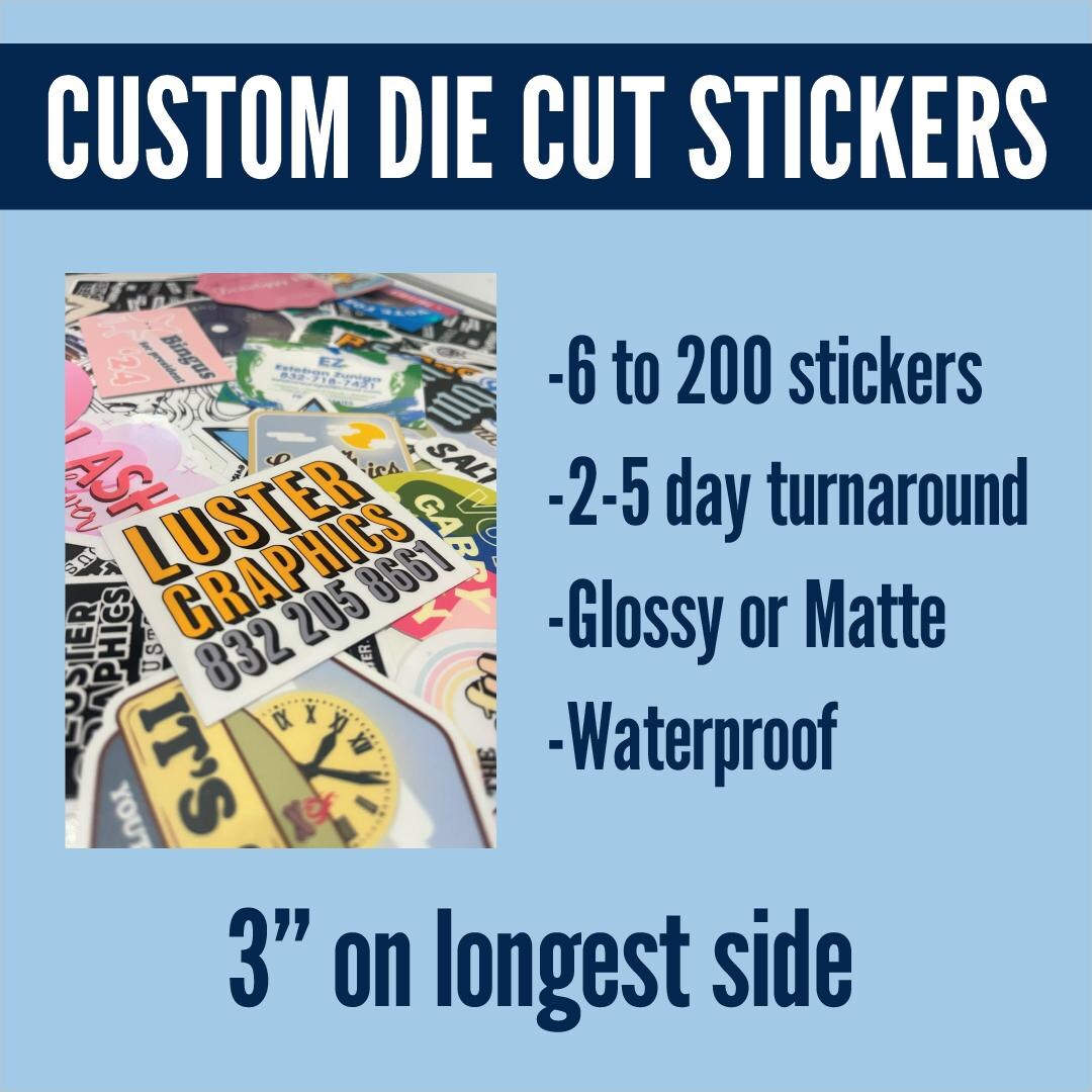 Custom Die Cut Stickers Glossy or Matte Low Minimum - Etsy