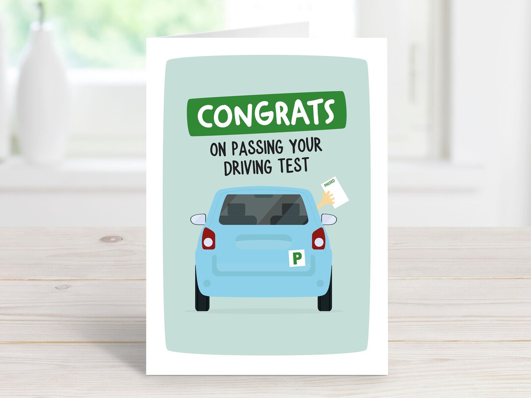 Congratulations on Passing Your Test Card, New Driver Card, Learner ...
