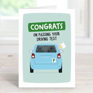 Congratulations on Passing Your Test Card, New Driver Card, Learner ...