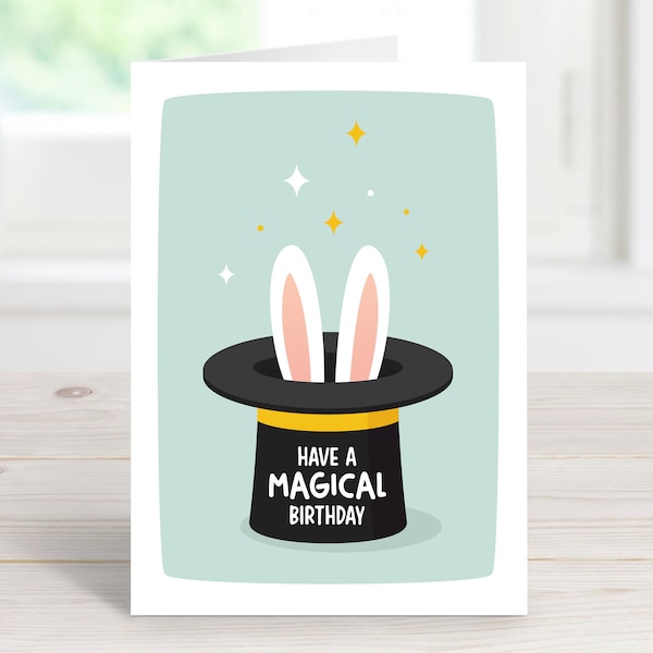 Magician Birthday Card - Etsy