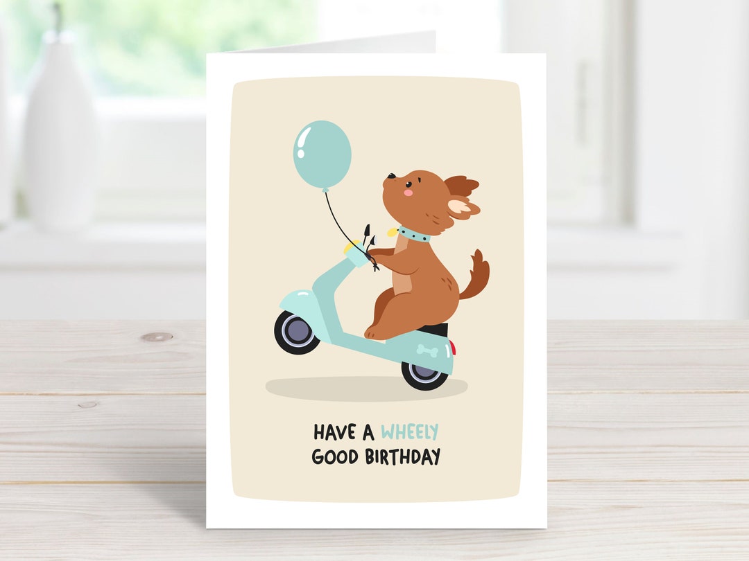 Have A Wheely Good Birthday Card, Happy Birthday Card, Funny Pun ...