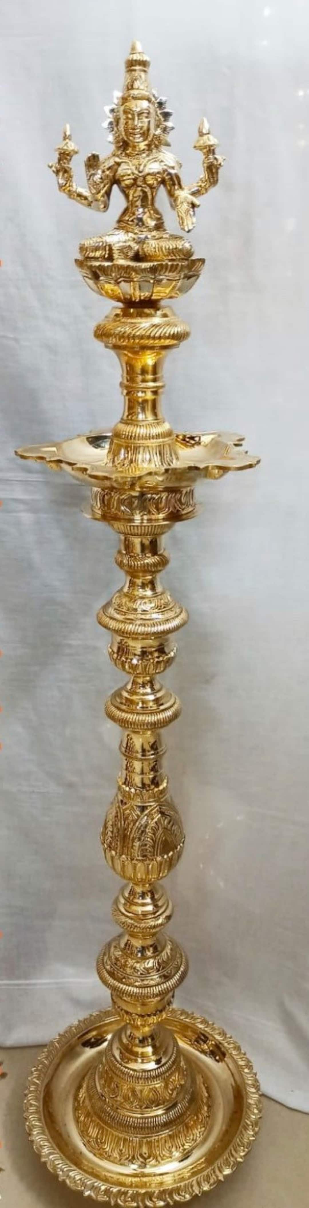 Brass Annapakshi Vilakku or Traditional Oil Lamp (set of 2, Brass Pooja ...