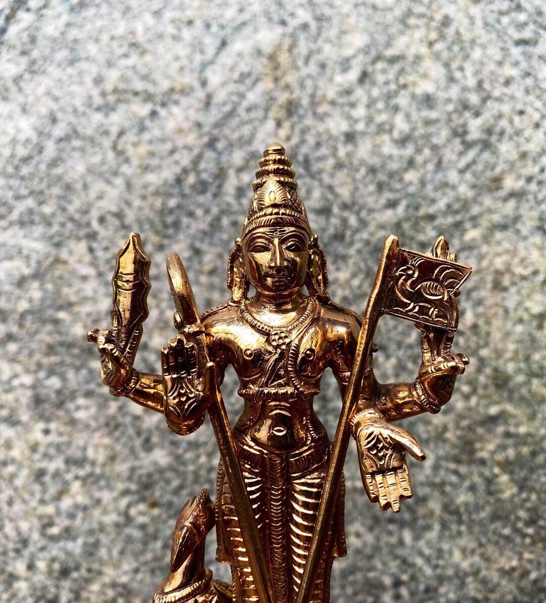 Divine 6-inch Handmade Panchalogam Lord Murugan Statue With Peacock ...