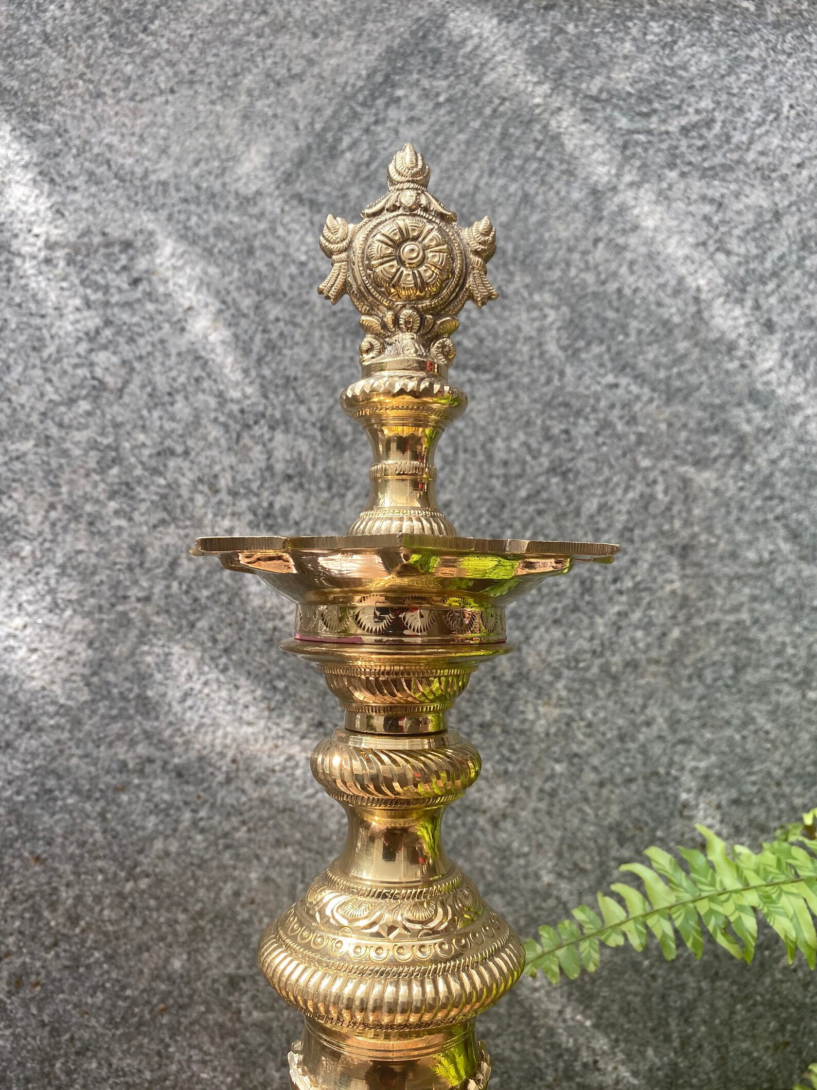 16 inch 7-faced Brass Sangu Chakra Kuthu Vilakku or Brass | Etsy