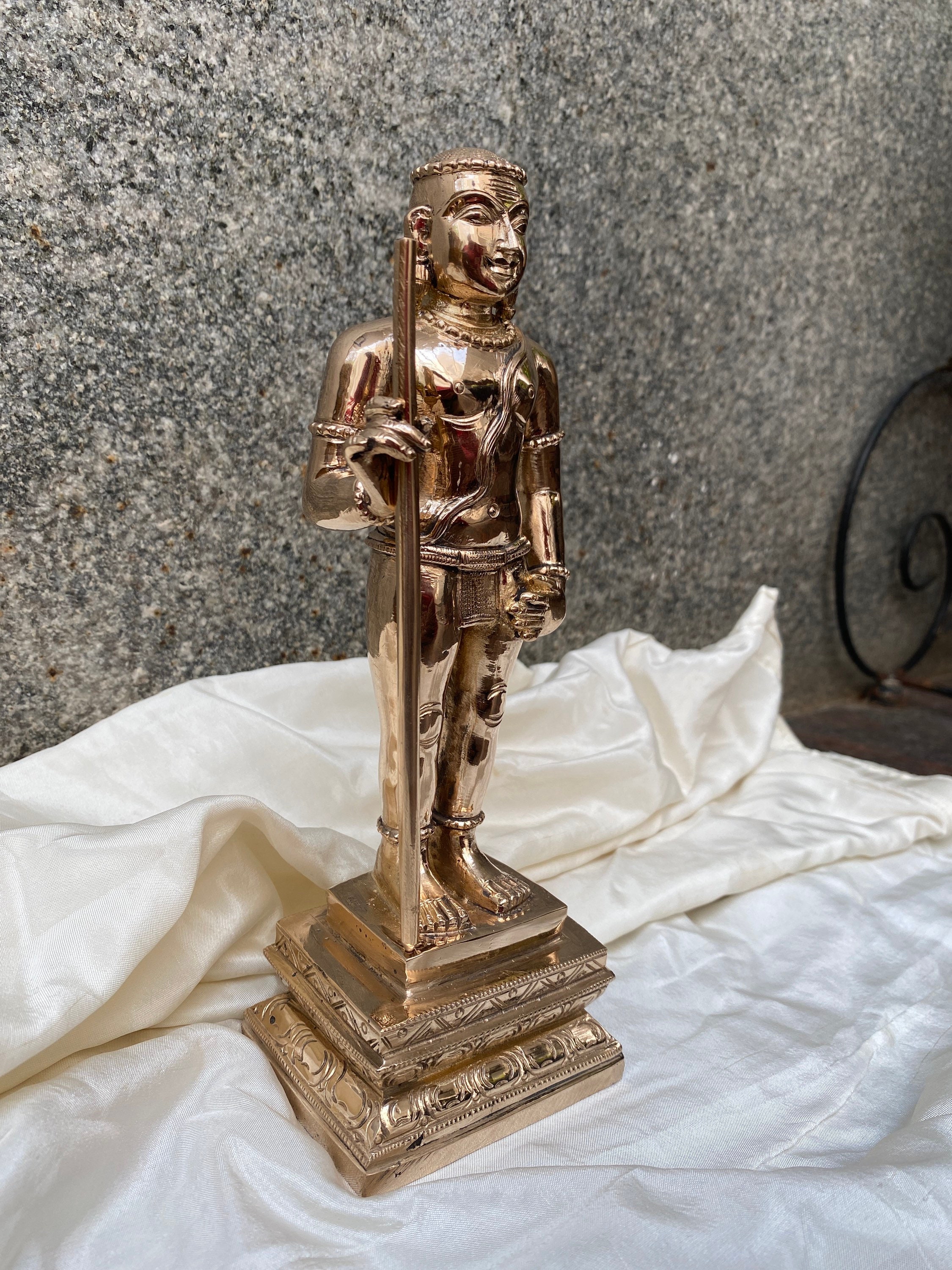 9 Inch Handmade Panchalogam Lord Murugan - Customizable Copper Statue ...