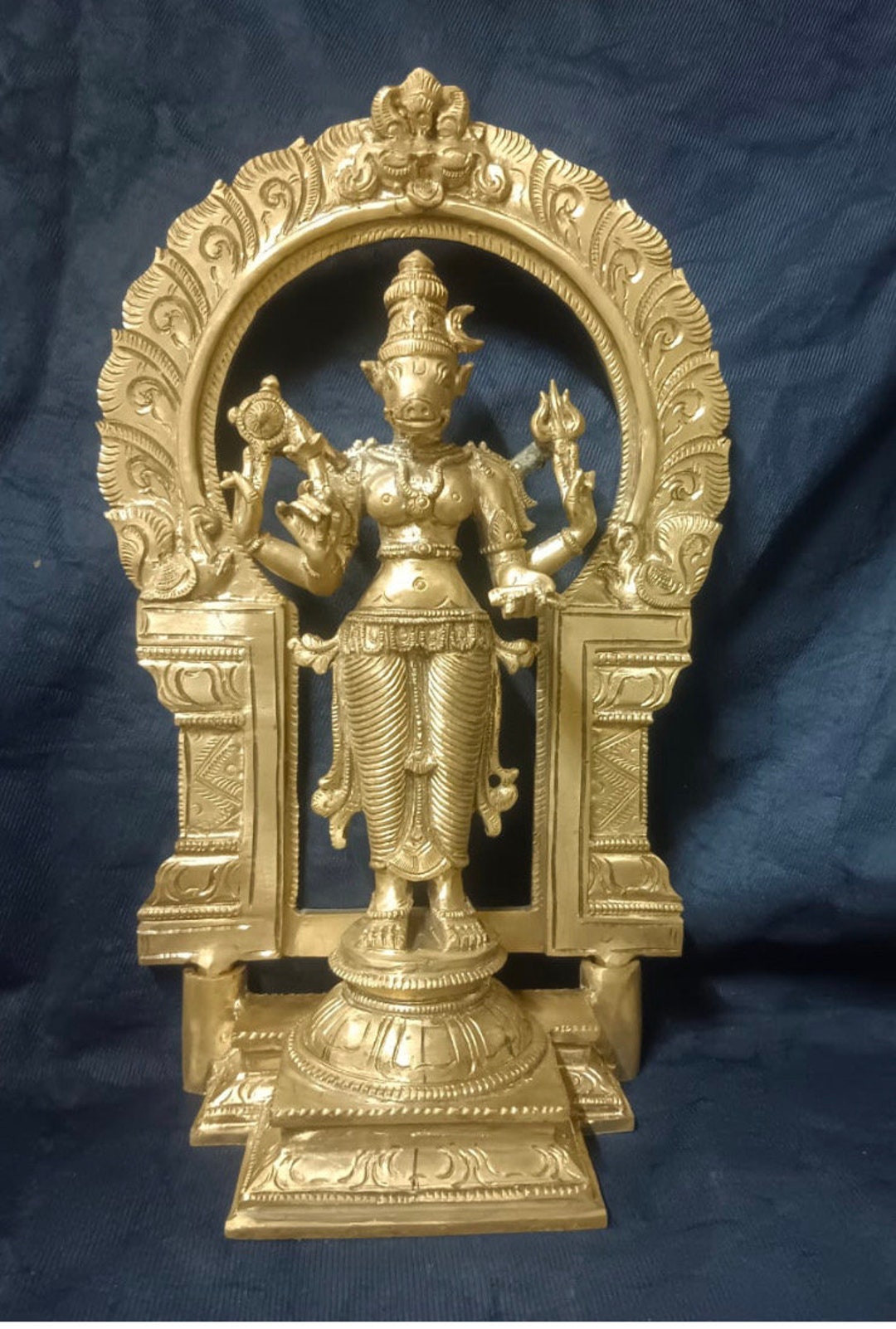 12” Panchlogam Varahi Amman or Varahi Lakshmi (pooja Idol, Laxmi Idol ...