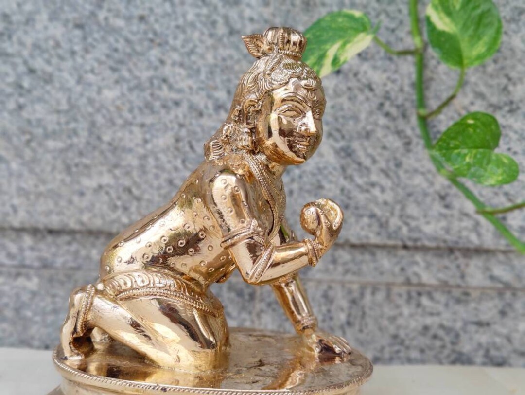 Handmade 8” Inch Panchalogam Laddu Baby Krishna Statue - Customizable ...