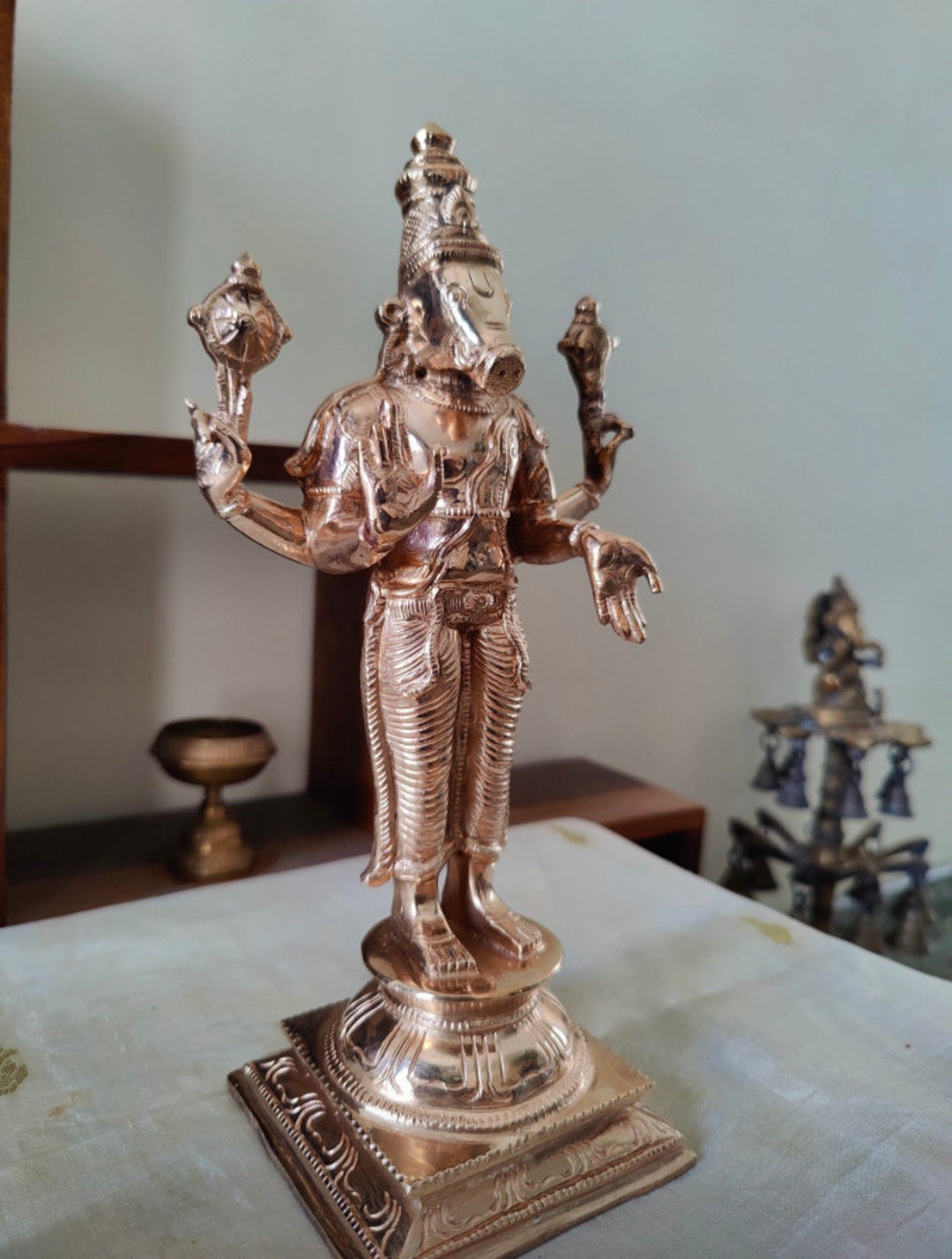 11” Handmade Panchaloha Lord Varaha Avathar of Lord Vishnu - Etsy