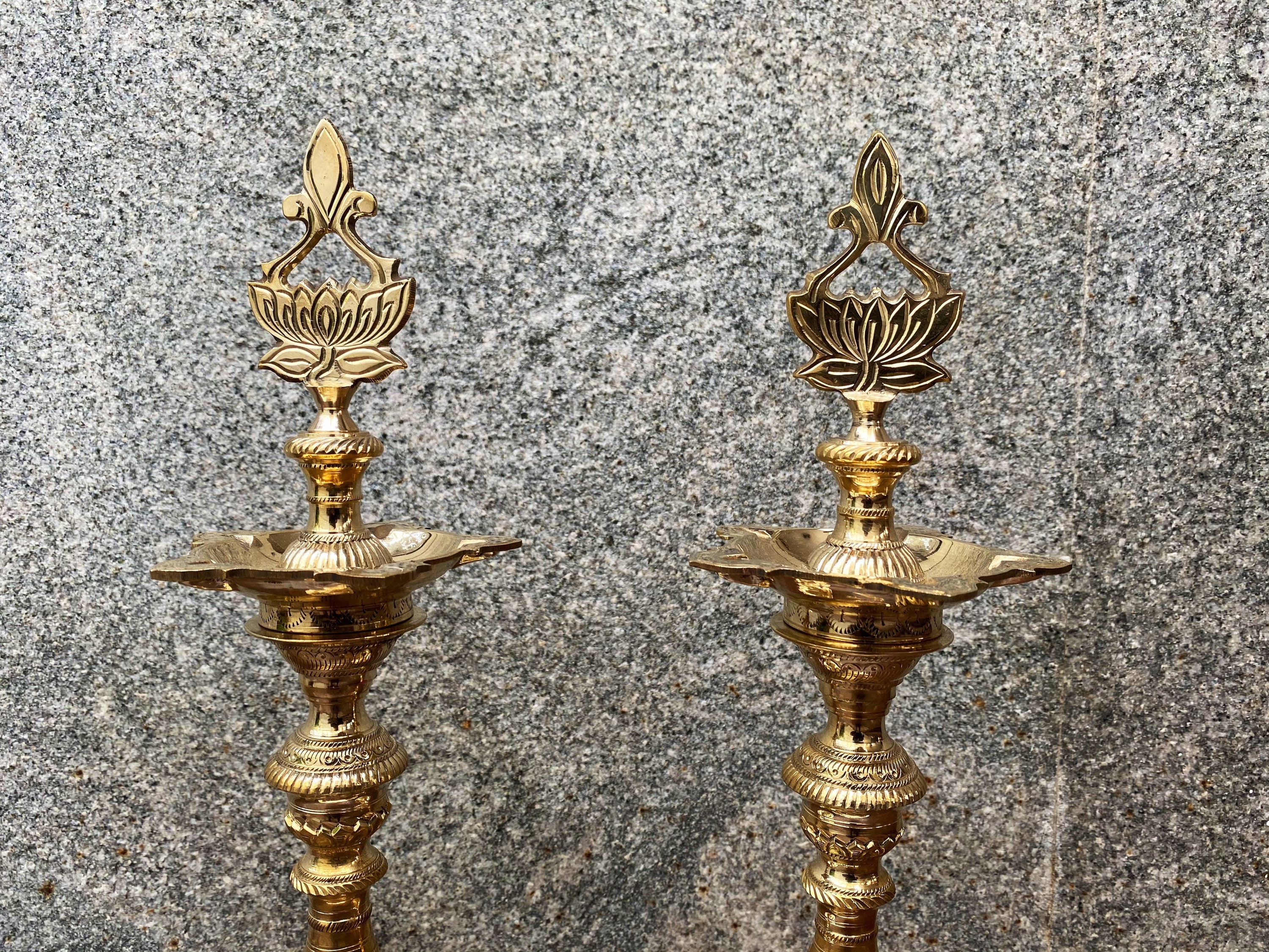 Bronze Lotus Kuthu Vilakku Nagas Vilakku Traditional | Etsy