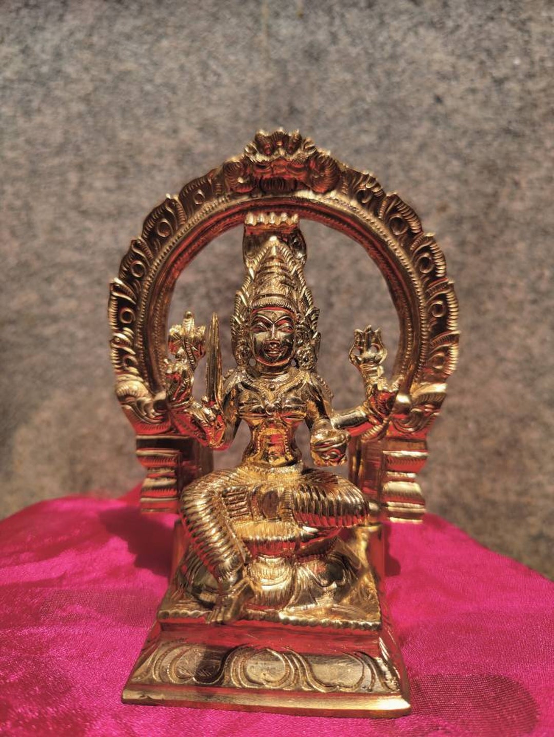 Handmade 9” Inch to 12” Inch Panchalogam Devi Karumari Amman Statue ...