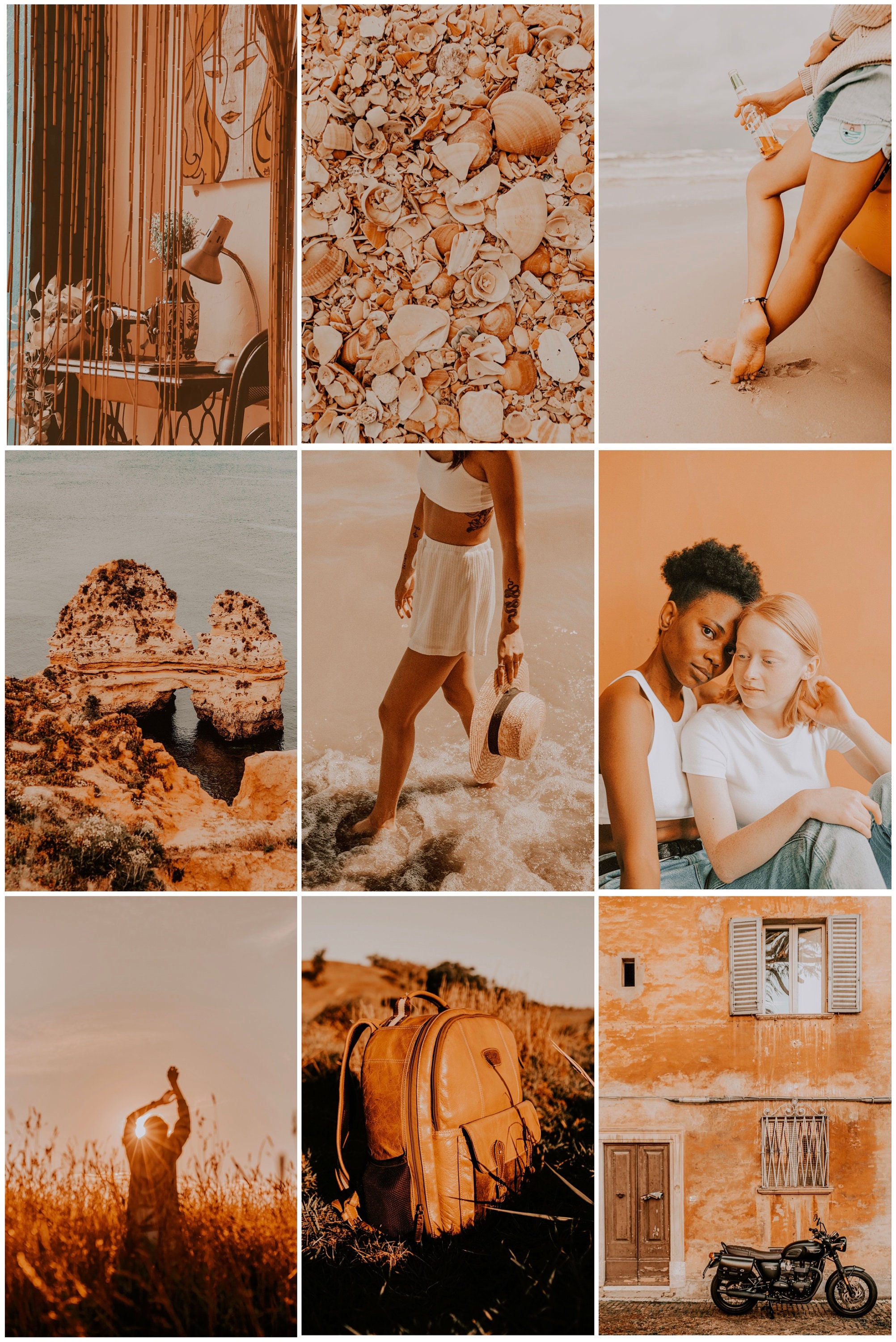 Wall Collage Kit Orange Burnt Orange Picture Collage Kit | Etsy