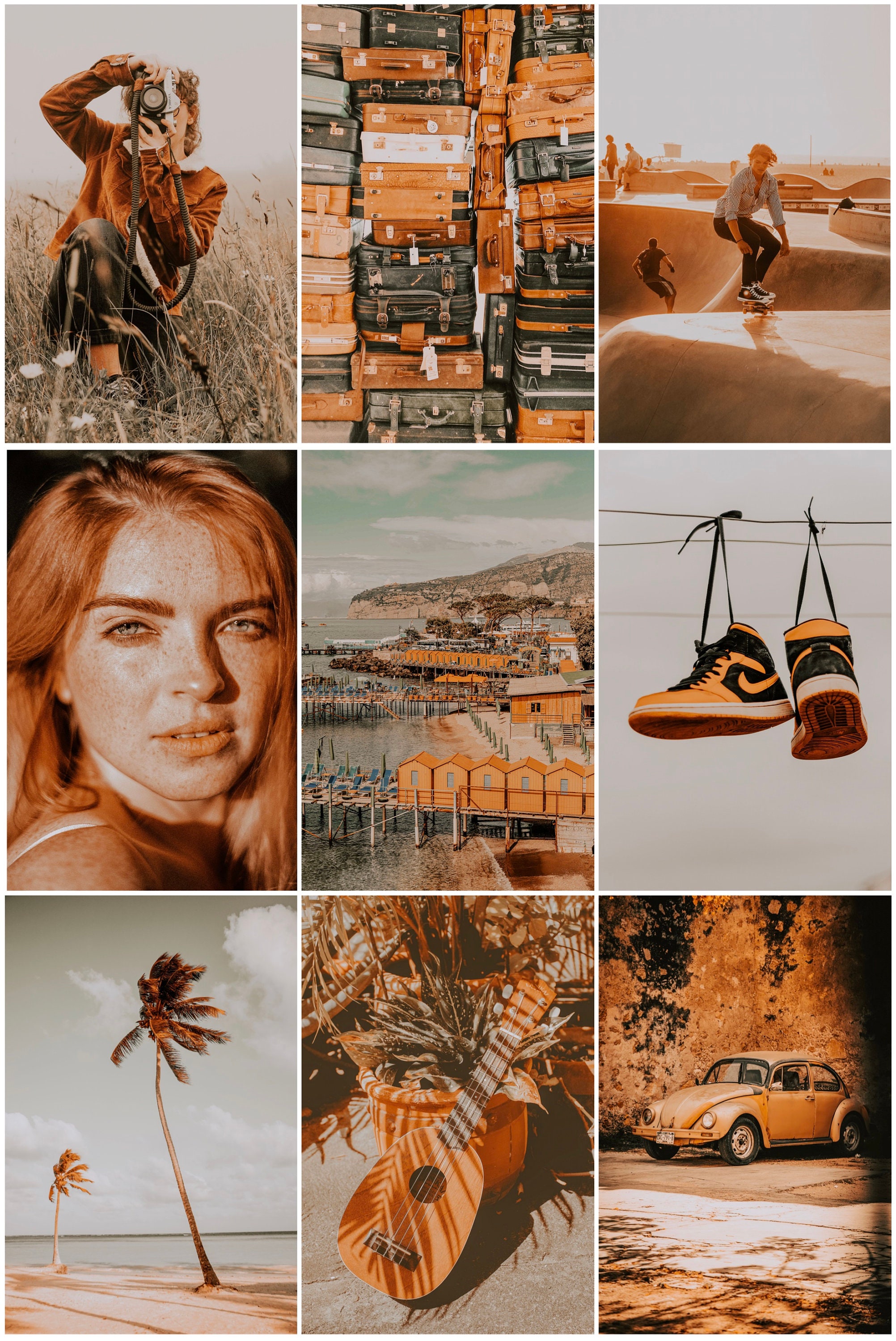 Wall Collage Kit Orange Burnt Orange Picture Collage Kit | Etsy