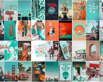 Teal Collage Kit - Etsy