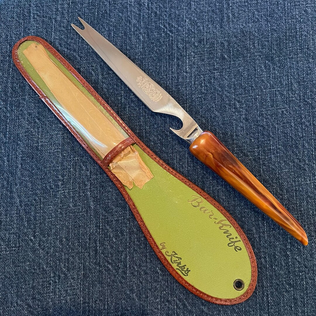 Vintage Cocktail Bar Knife With Bakelite Handle and Sleeve by Kirk's ...