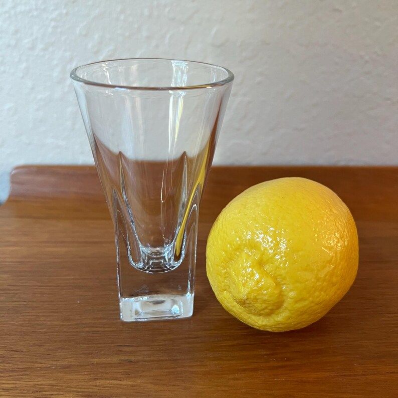 Set of 6 Vintage Modern Square Base Cordial Glasses | Square Base ...