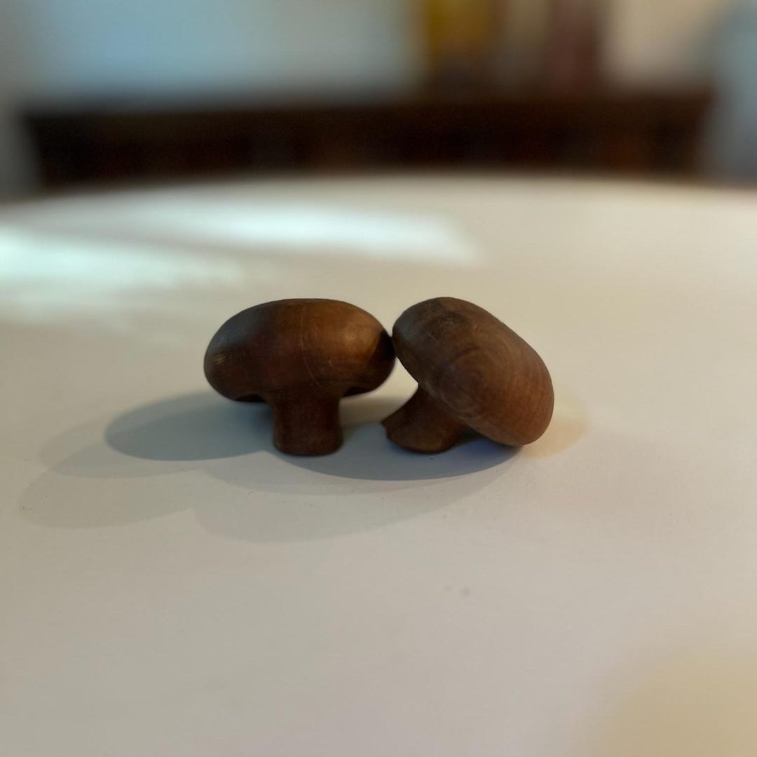 Vintage Pair of Teak Mushroom Figurines | Vintage Mushroom | MCM ...