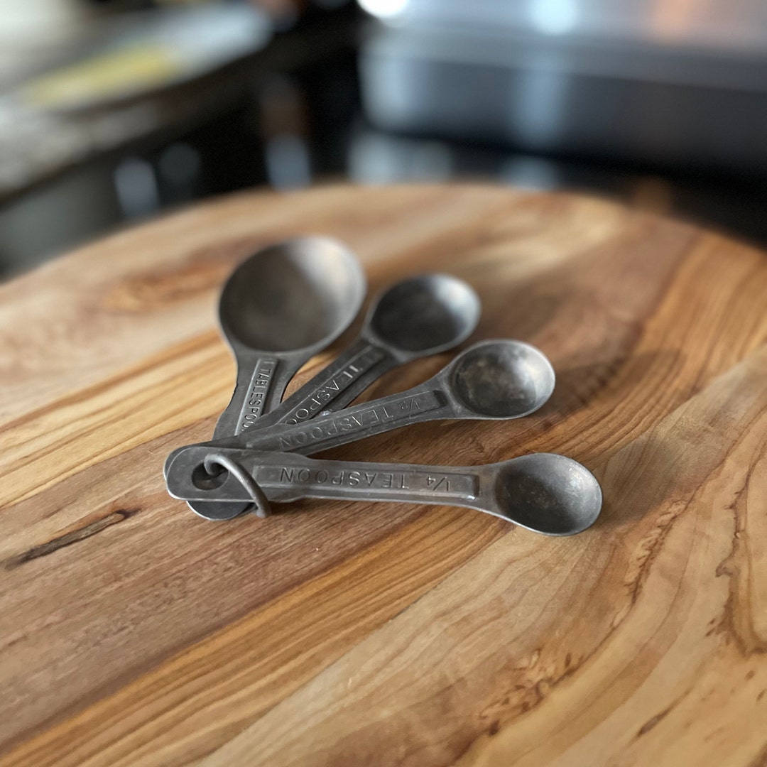 Set of 4 Vintage Aluminum Measuring Spoons | Vintage Kitchen | Vintage ...