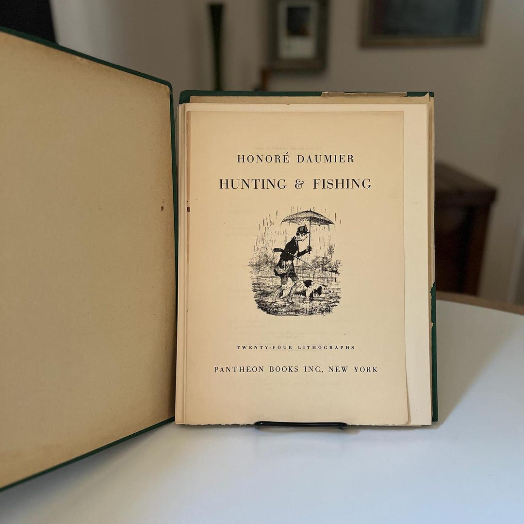 Vintage Set of 24 Honore Daumier Hunting & Fishing Lithographs by ...