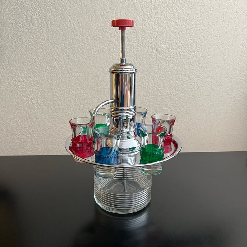 Merry-go-round Revolving Bar With 6 Shot Glasses Non-working - Etsy