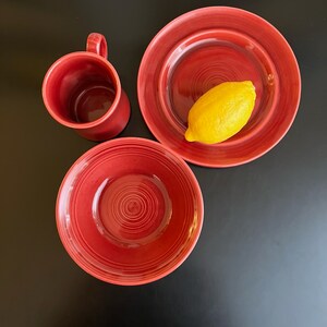 Sets of Colorstax Cranberry Plates, Bowls and Mugs by Metlox | Metlox ...