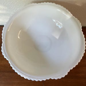 Vintage 17-piece Concord Pattern Milk Glass Punch Bowl Stand and Cups ...