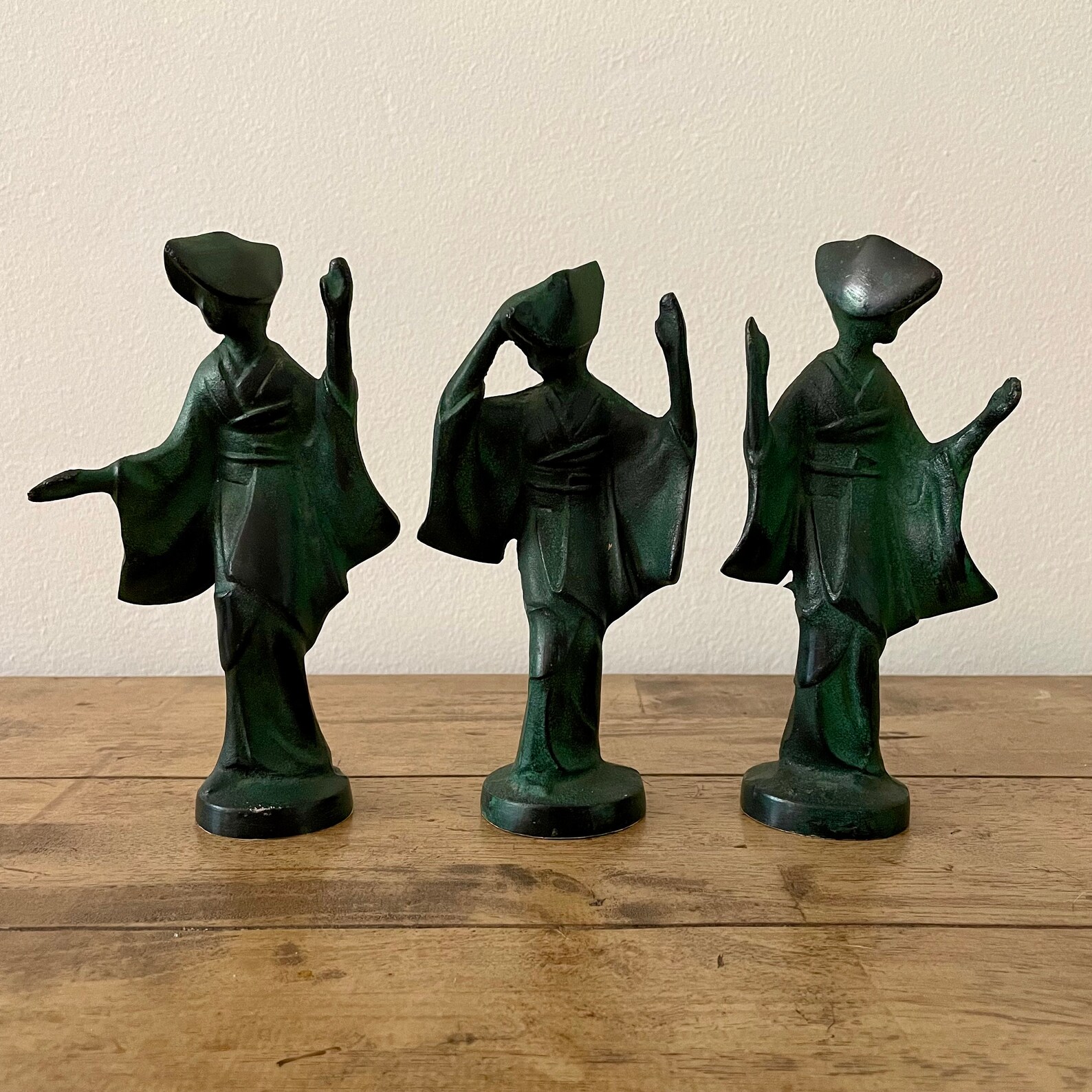 Set of 3 Mid Century Shirokiya Japanese Dancing Geisha Girl Figures ...