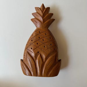Vintage Pineapple Shape Monkey Pod Wood Toothpick Holder | Hawaii Pineapple Carving | Vintage ...