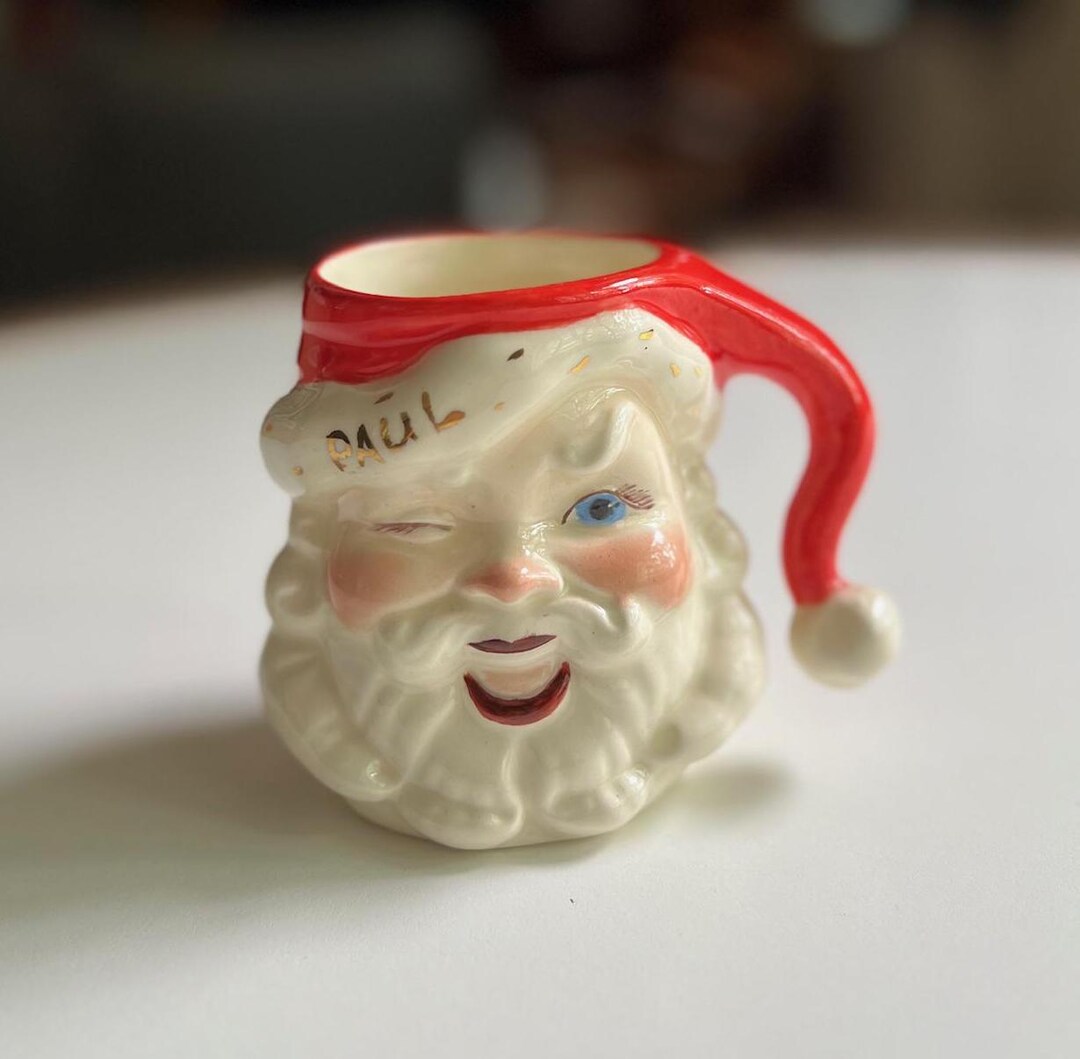Vintage Santa Face Ceramic Mug Marked Paul | Paul's Santa Mug | Santa ...