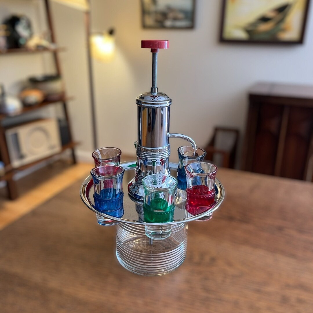 Merry-go-round Revolving Bar With 6 Shot Glasses | Non-working | Liquor ...