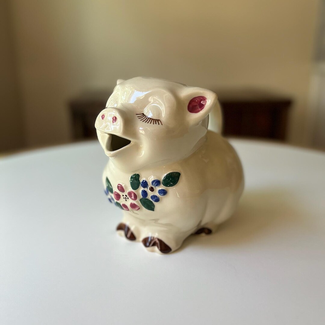 Shawnee Pottery "smiley" Figural #2 Patented Ceramic Pig Pitcher | Red ...