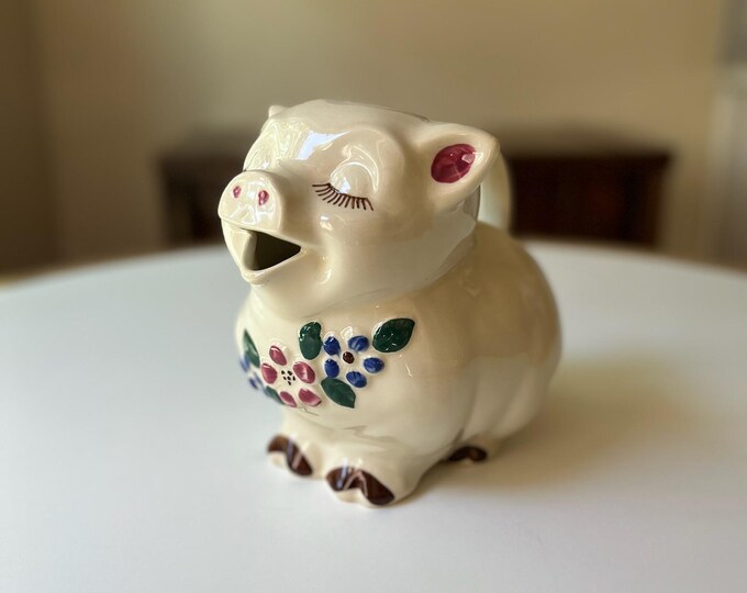 Shawnee Pottery "smiley" Figural #2 Patented Ceramic Pig Pitcher | Red ...
