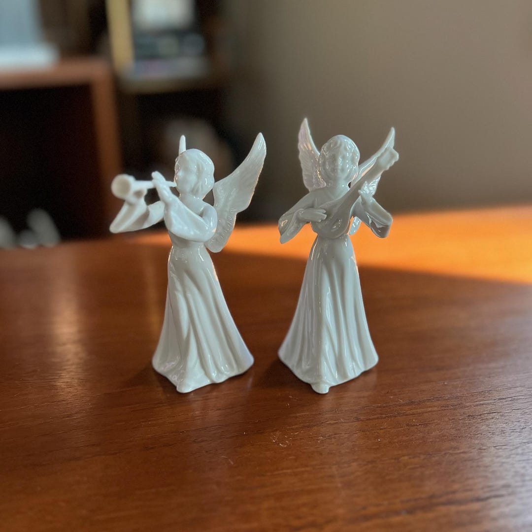 Set of 2 Vintage Porcelain Angel Musician Figures by Schmid Bros ...