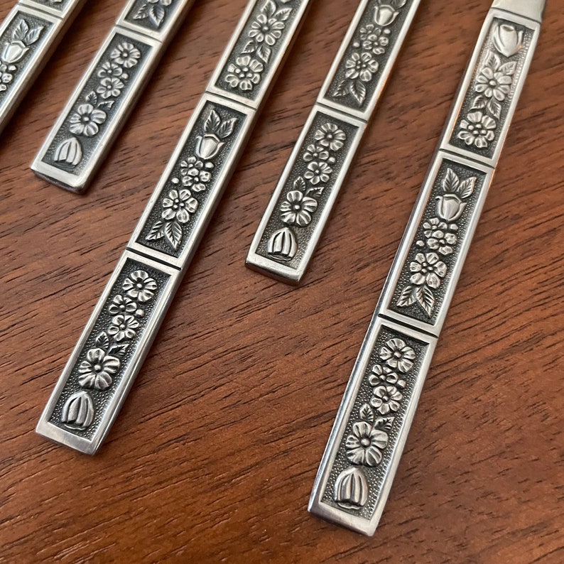 Sets of Vintage Spring Fever Stainless Steel Silverware by Northland ...