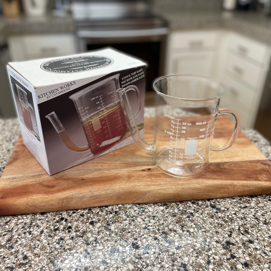 Vintage 4 Cup Glass Fat Separator by Catamount Microwave Safe Fat ...